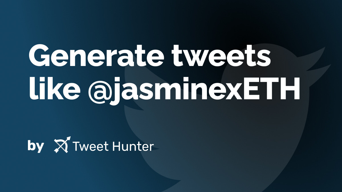 Generate Tweets like @jasminexETH with AI